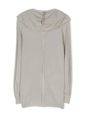 Rick Owens Fine-knit Hooded Top - Light Gray