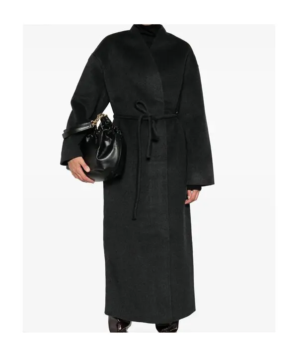 ANINE BING Wrap Coat With Self-tie Belt