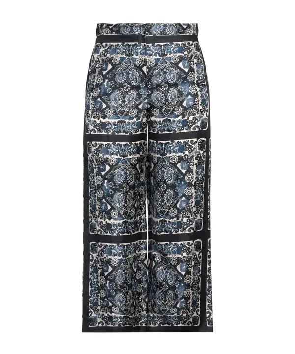 Max Mara Paisley Print Satin Wide-leg Trousers