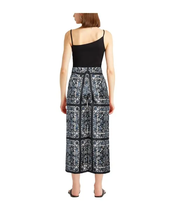Max Mara Paisley Print Satin Wide-leg Trousers
