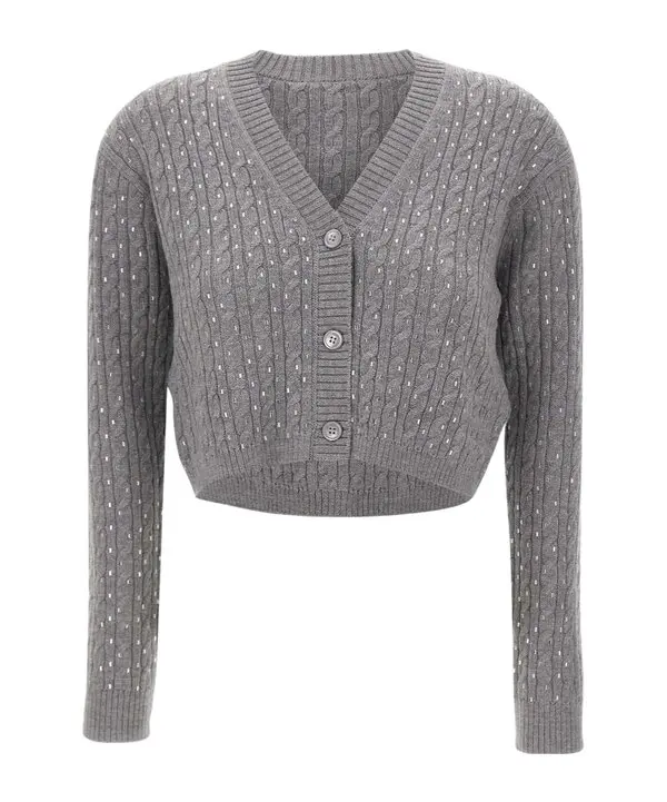 Max Mara Tamigi V-neck Cropped Cardigan - Gray