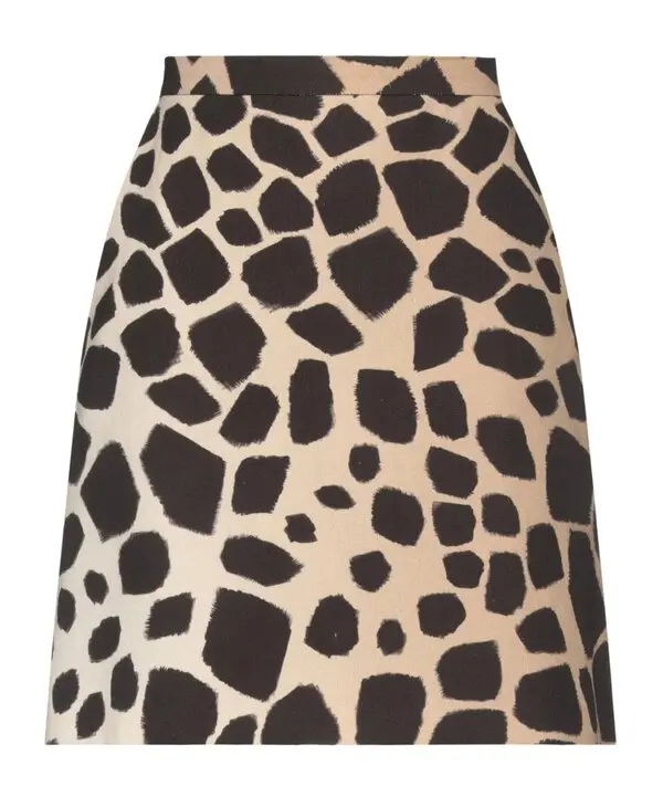 Max Mara Animal Print Twill Mini Skirt