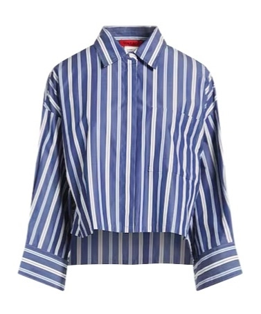 MAXCO. Max&co. Striped Chambray Shirt With Embroidered Logo