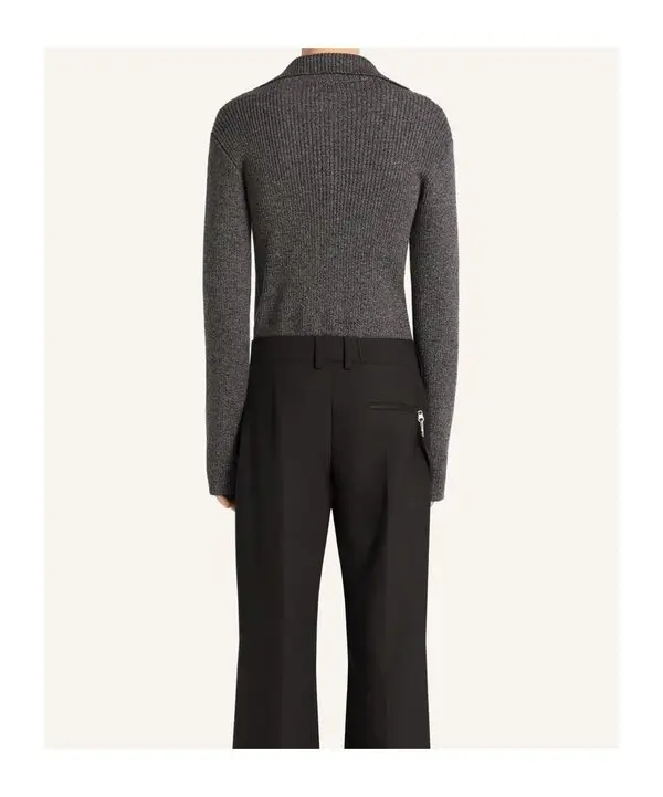 COURREGES Ribbed-knit Polo Top