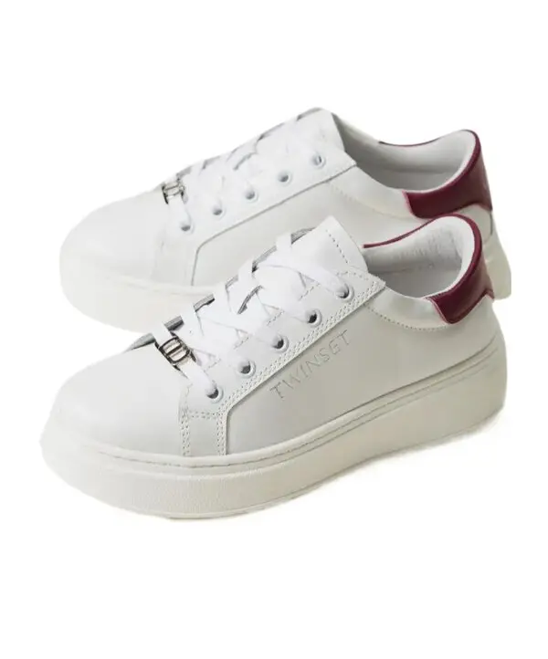 TWINSET Logo Plaque Lace-up Sneakers