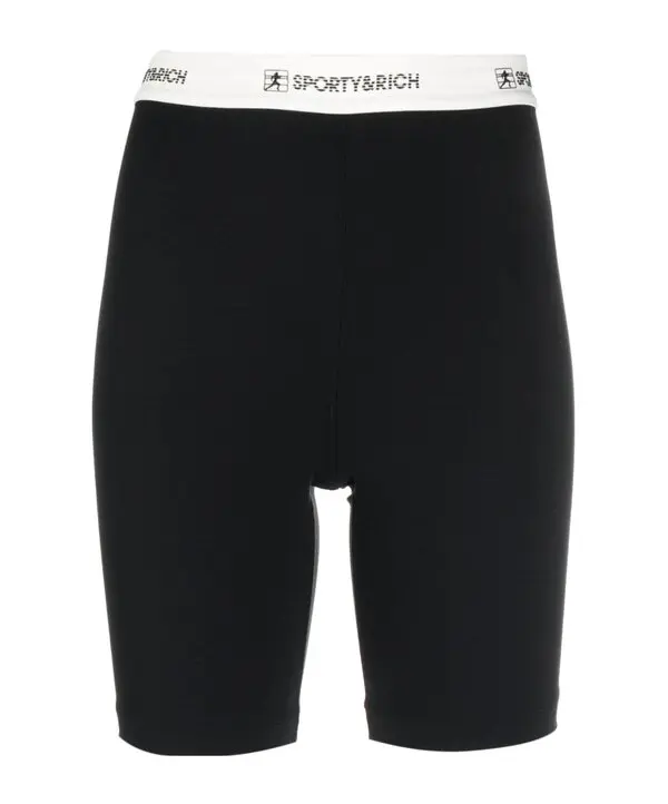 SPORTY  RICH Sporty & Rich Logo Waistband Shorts