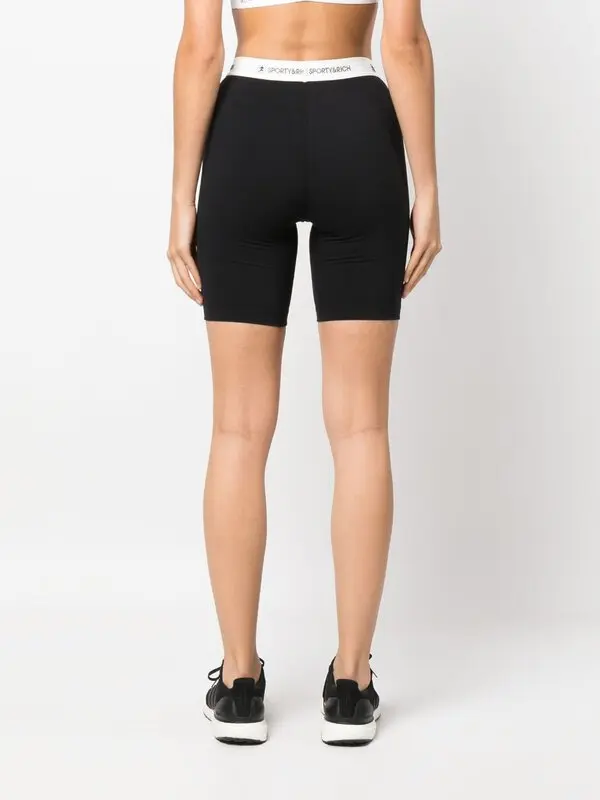 SPORTY  RICH Sporty & Rich Logo Waistband Shorts