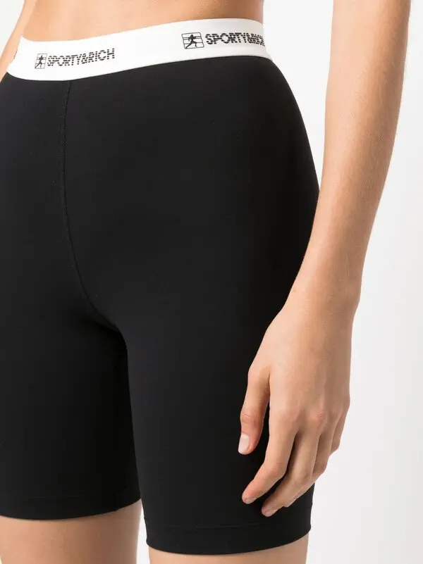 SPORTY  RICH Sporty & Rich Logo Waistband Shorts