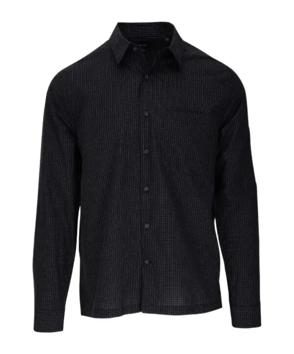 Vince Long Sleeved Checked Spread-collar Shirt