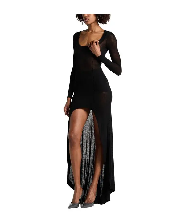 Saint Laurent Long Sleeve Maxi Dress