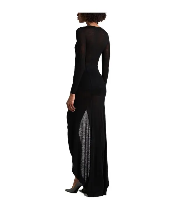 Saint Laurent Long Sleeve Maxi Dress