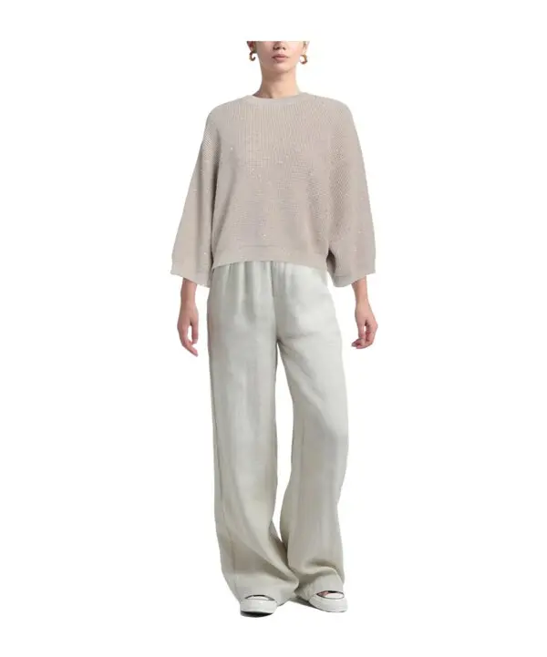 Brunello Cucinelli Waffle-knit Top With Shimmer Detail