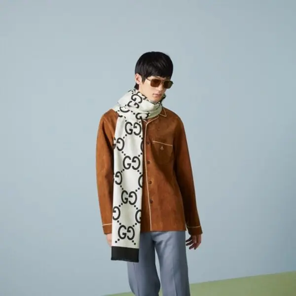 Gucci Gg All-over Logo Silk Scarf