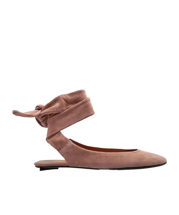 Attico Cloe Ballet Flats With Tie-fastening Ankle Strap - No