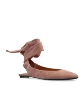 Attico Cloe Ballet Flats With Tie-fastening Ankle Strap - No