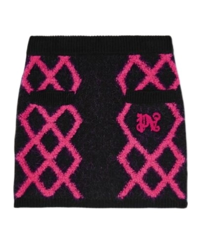 Palm Angels Knitted Argyle Miniskirt