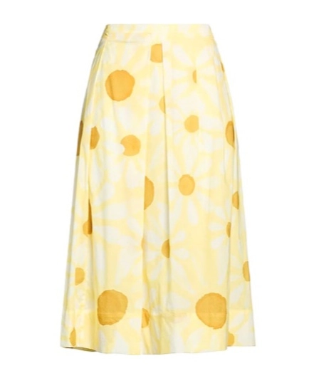 Marni Floral Printed Pleated Midi Skirt - Nude