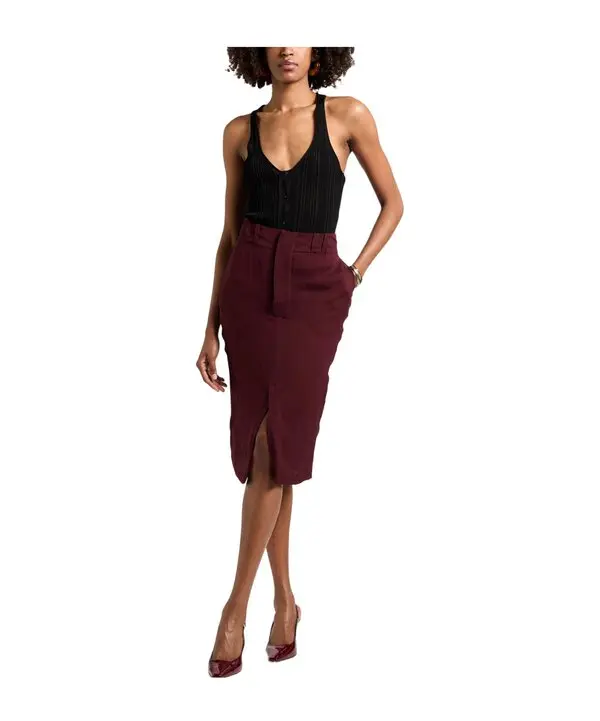 Saint Laurent Simple Solid Color Skirt