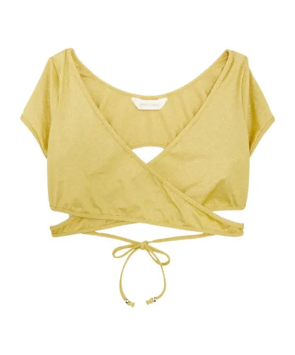 Palm Angels Wrap-around Lurex Bikini Top