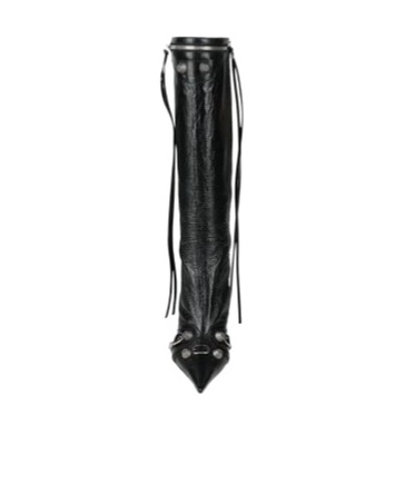 Balenciaga Patent Leather Pointed-toe High-heel Ankle Boots In Small Sizes
