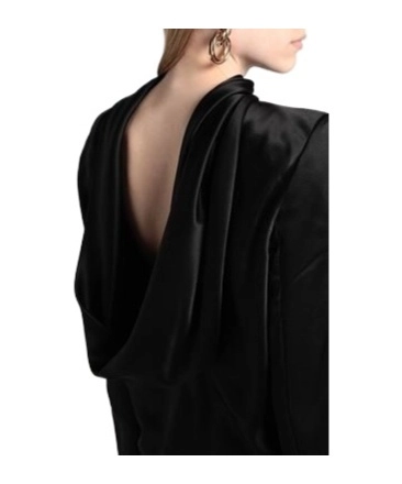 Saint Laurent Glossy Satin Turtleneck Top