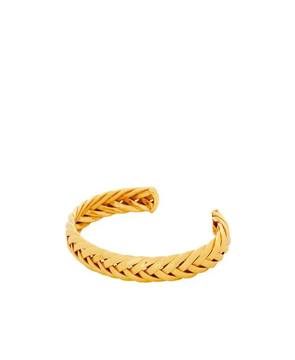 Loewe Sterling Silver Thin Braided Cuff - Yellow