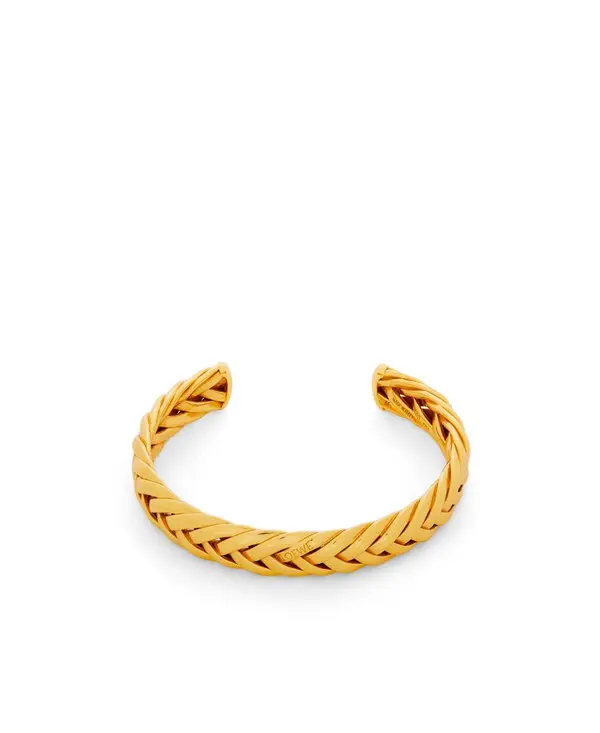 Loewe Sterling Silver Thin Braided Cuff - Yellow