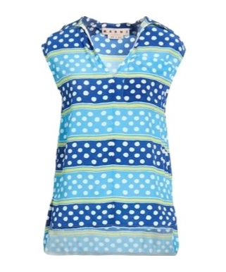 Marni Polka Dot Crepe Top - Blue