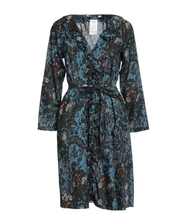Max Mara Floral Print V-neck Wrap Dress
