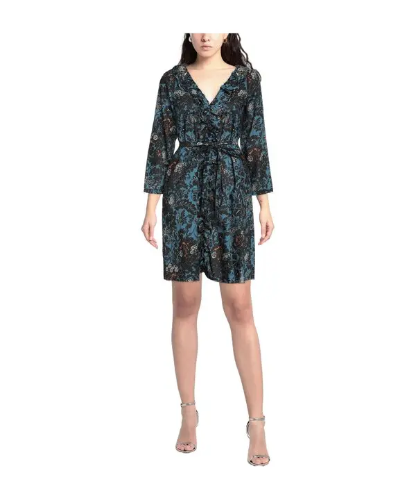 Max Mara Floral Print V-neck Wrap Dress