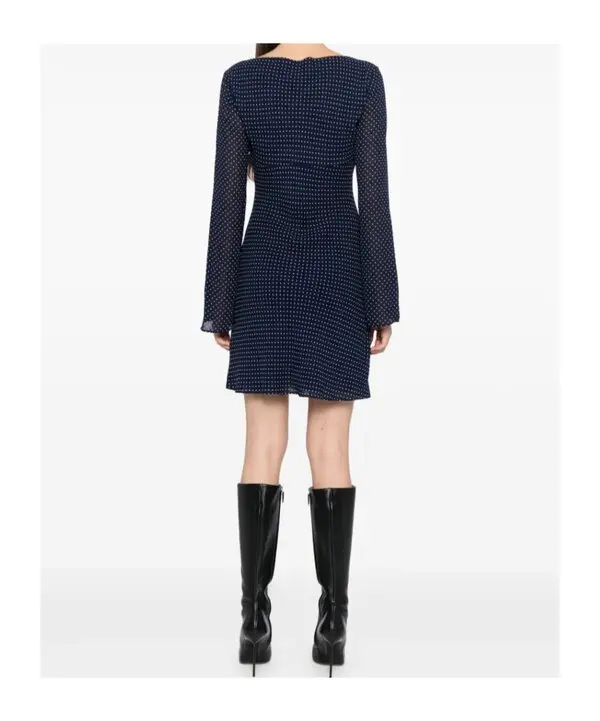 REFORMATION Esra Mini Dress With Bell Sleeves And Polka Dots