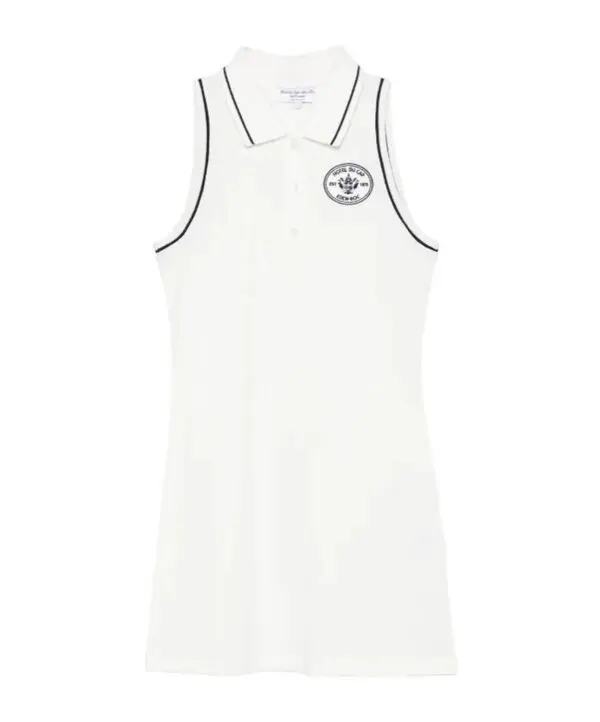 SPORTY  RICH Embroidered-logo Polo Mini Dress