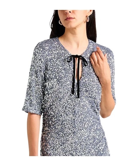 GANNI Sequined Knit Midi Dress