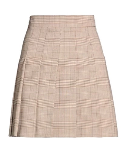 Max Mara Pleated Prince Of Wales Check Tweed Skirt
