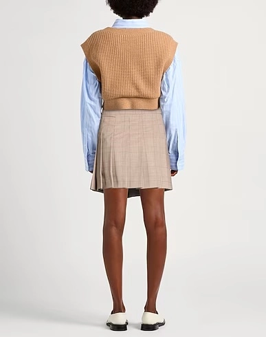 Max Mara Pleated Prince Of Wales Check Tweed Skirt
