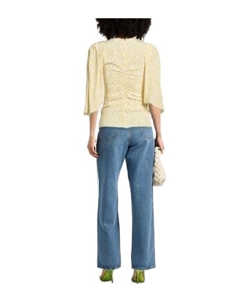 Isabel Marant Étoile Two-tone Gathered Crewneck Top - Nude