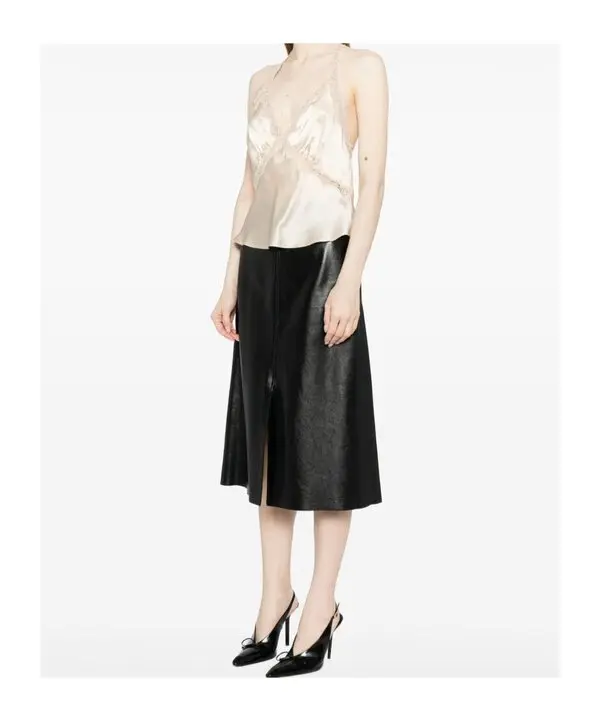 REFORMATION Monica Lace Trim Halter Top - White