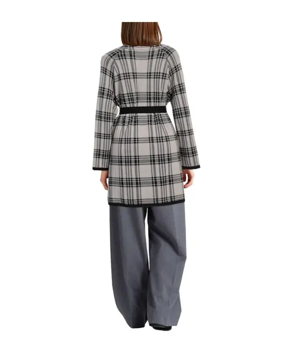 Max Mara Plaid Wool Lightweight Knit Sweater