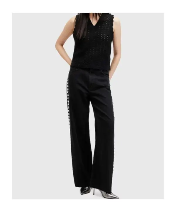 ALLSAINTS Vivian Scalloped Knit Tank Top - Black