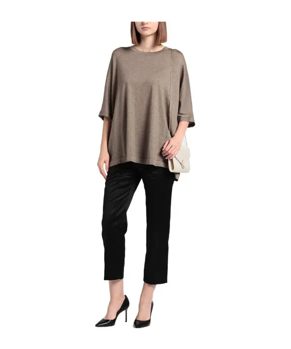 Brunello Cucinelli Shimmer Crewneck Short-sleeve Top - Gray
