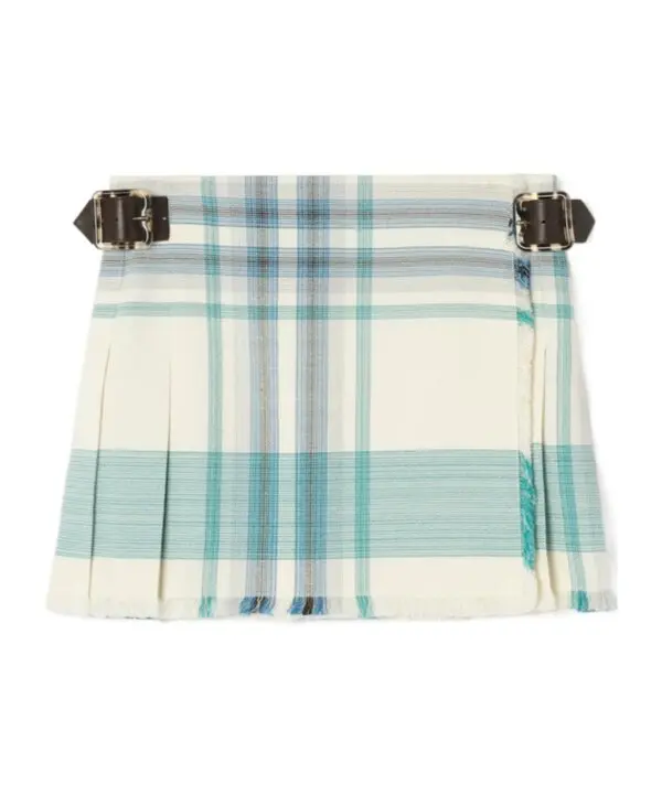 Burberry Check Viscose Blend Mini Kilt With Fringe Detail