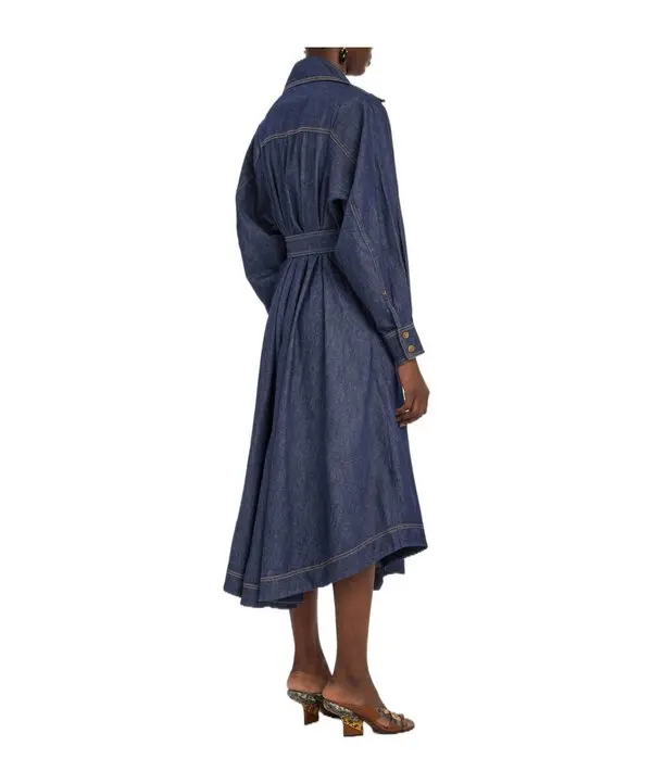 Zimmermann Belted Denim Midi Shirt Dress