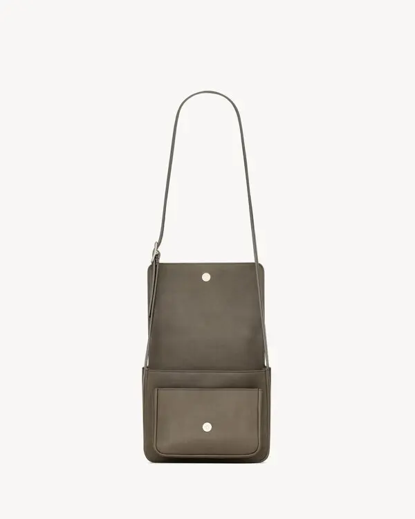 Saint Laurent Small Satchel In Leather - Green