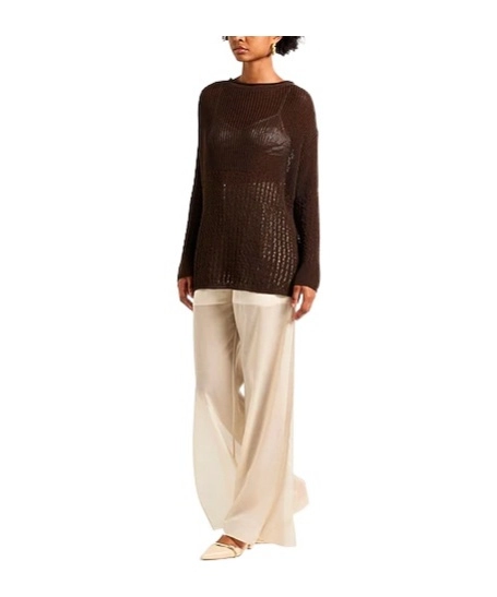 Max Mara Knitted Long Sleeve Top With Back Tie Detail