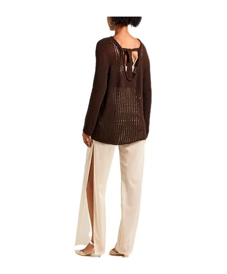 Max Mara Knitted Long Sleeve Top With Back Tie Detail