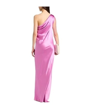 Max Mara One-shoulder Satin Gown With Side Slit