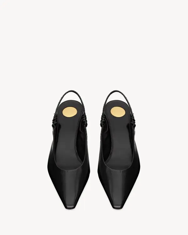 Saint Laurent Slingback High-heeled Sandals - Black