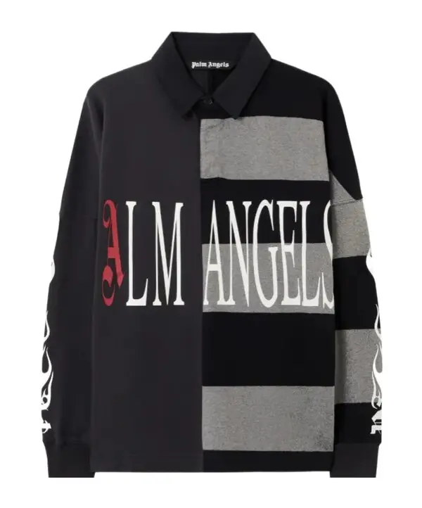 Palm Angels Flames Patchwork Polo Shirt