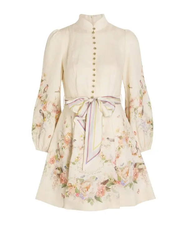 Zimmermann Printed Linen Mini Dress