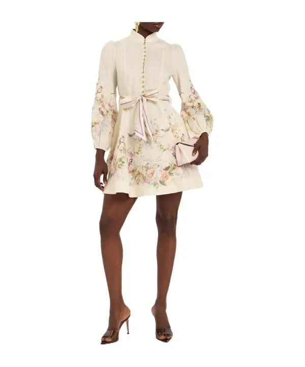 Zimmermann Printed Linen Mini Dress